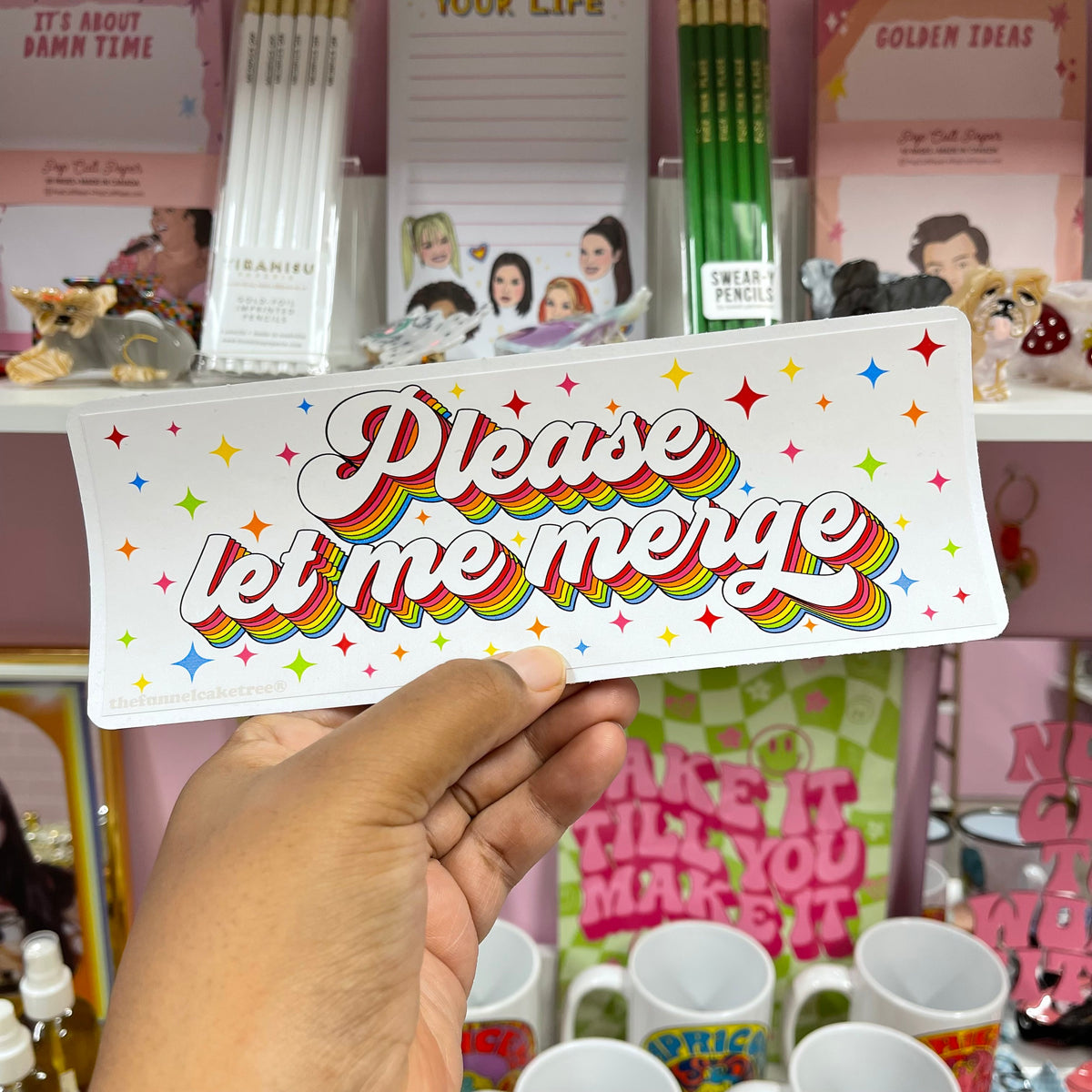 Please Let Me Merge Bumper Sticker – Backseat Love